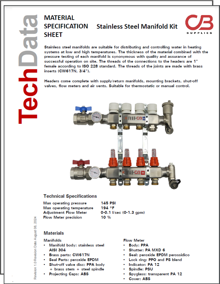 Technical Data Sheets | Plumbing, HVAC & R, and Hydronic Products