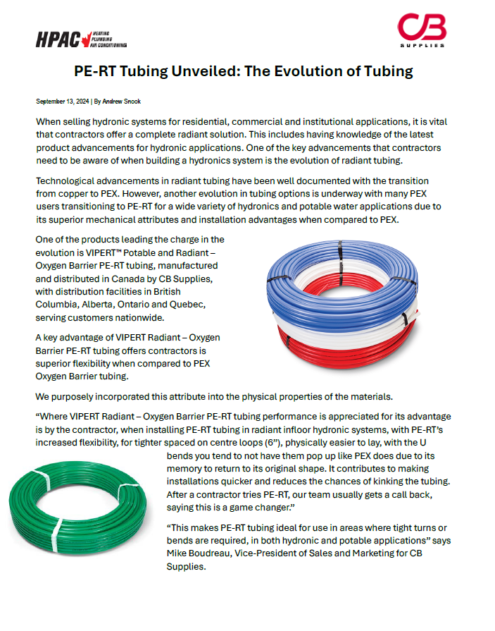 Articles and Case Studies | Plumbing, HVAC & R, and Hydronic Products
